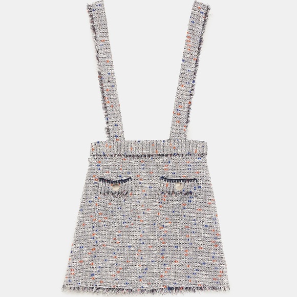 Zara | Skirts | Zara Mini Skirt With Tweed Suspenders | Poshmark
